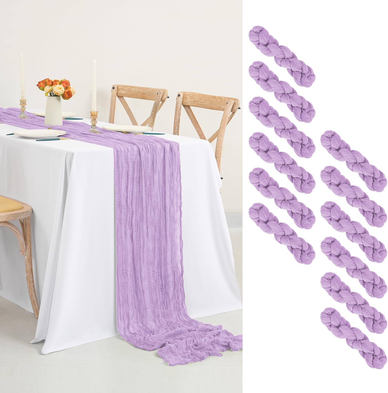 Amazon.com: 10 Pack Cheesecloth Table Runners Wide Gauze Table Runners ...