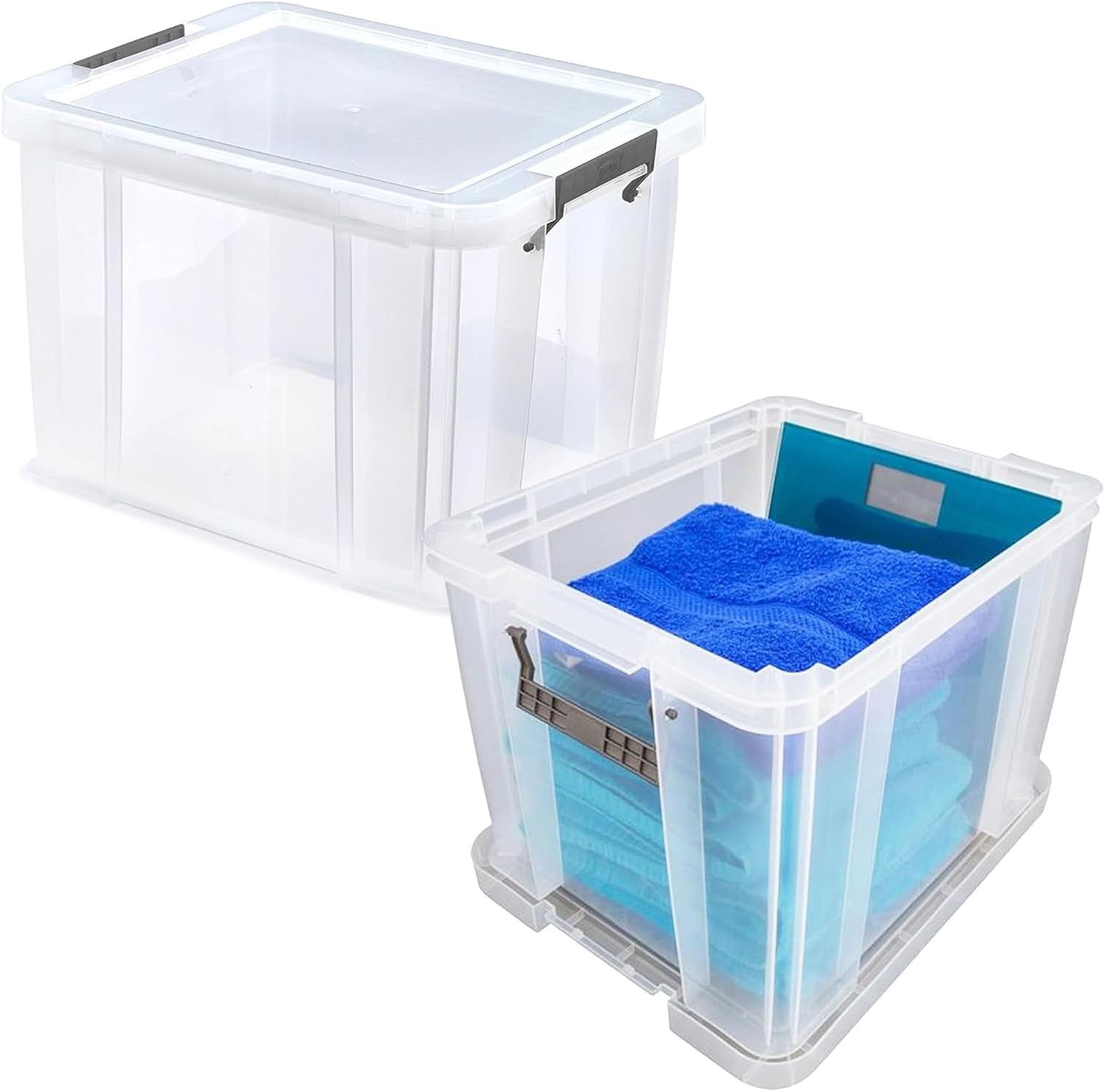 GIANT Storage Boxes 36L, 54L & 85L Clear Heavy Duty Container Boxes ...