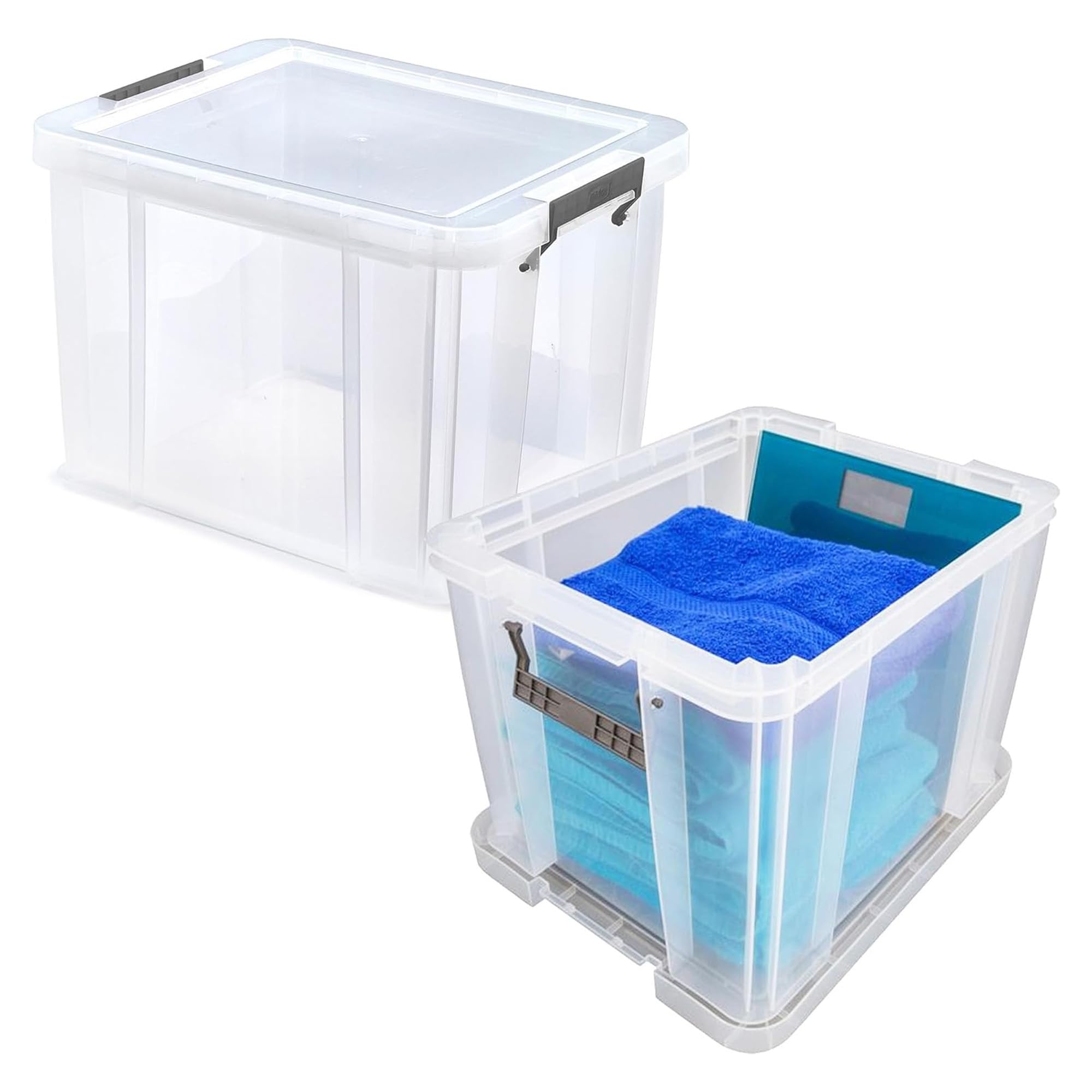 GIANT Storage Boxes 36L, 54L & 85L Clear Heavy Duty Container Boxes ...