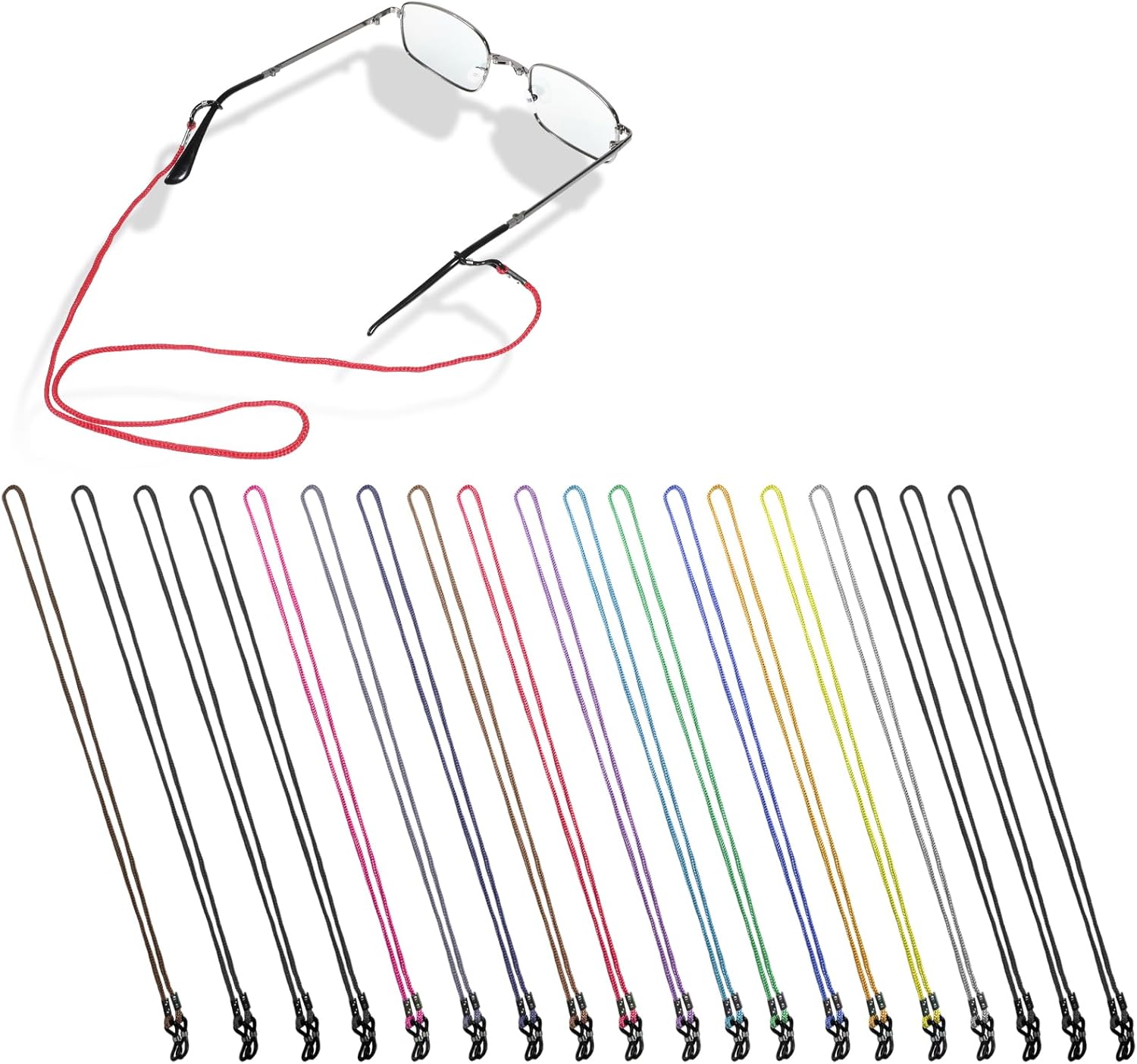 TIESOME 20Pcs Multicolored Eyeglasses Strap, Adjustable Sunglasses ...