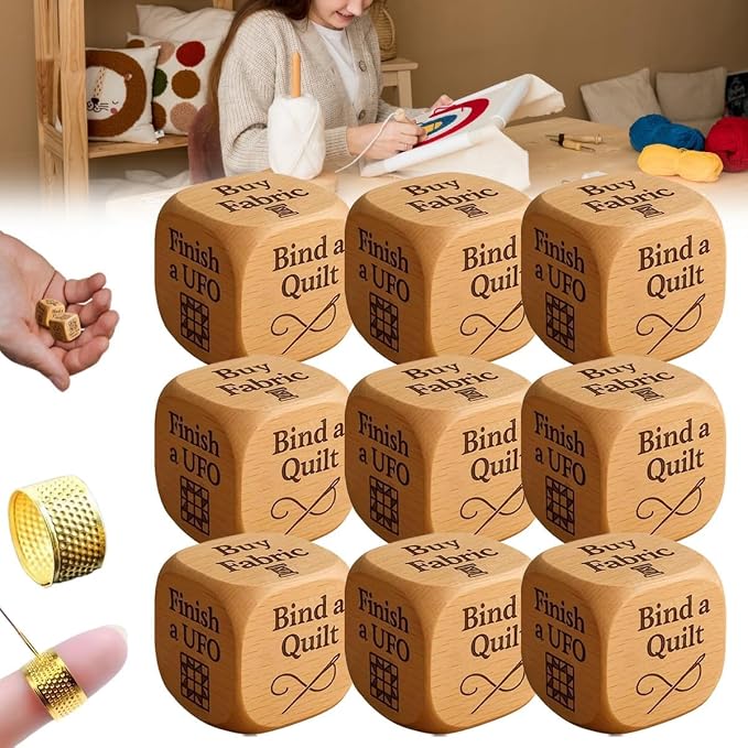 Amazon.com: Quilter’s Dice, Handmade Wooden Quilting Decision Dice with ...