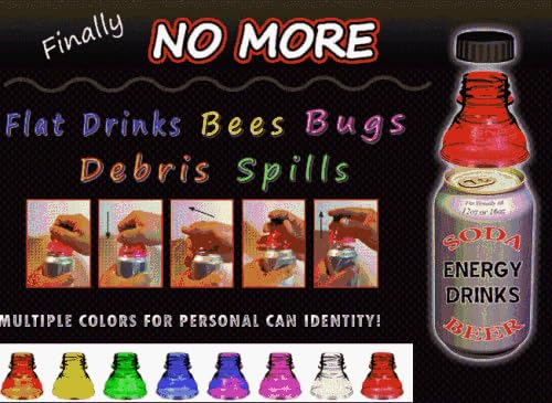 Amazon.com: Snap Capp Pack of 3 Assorted Reclosable Can Tops (Turns ...