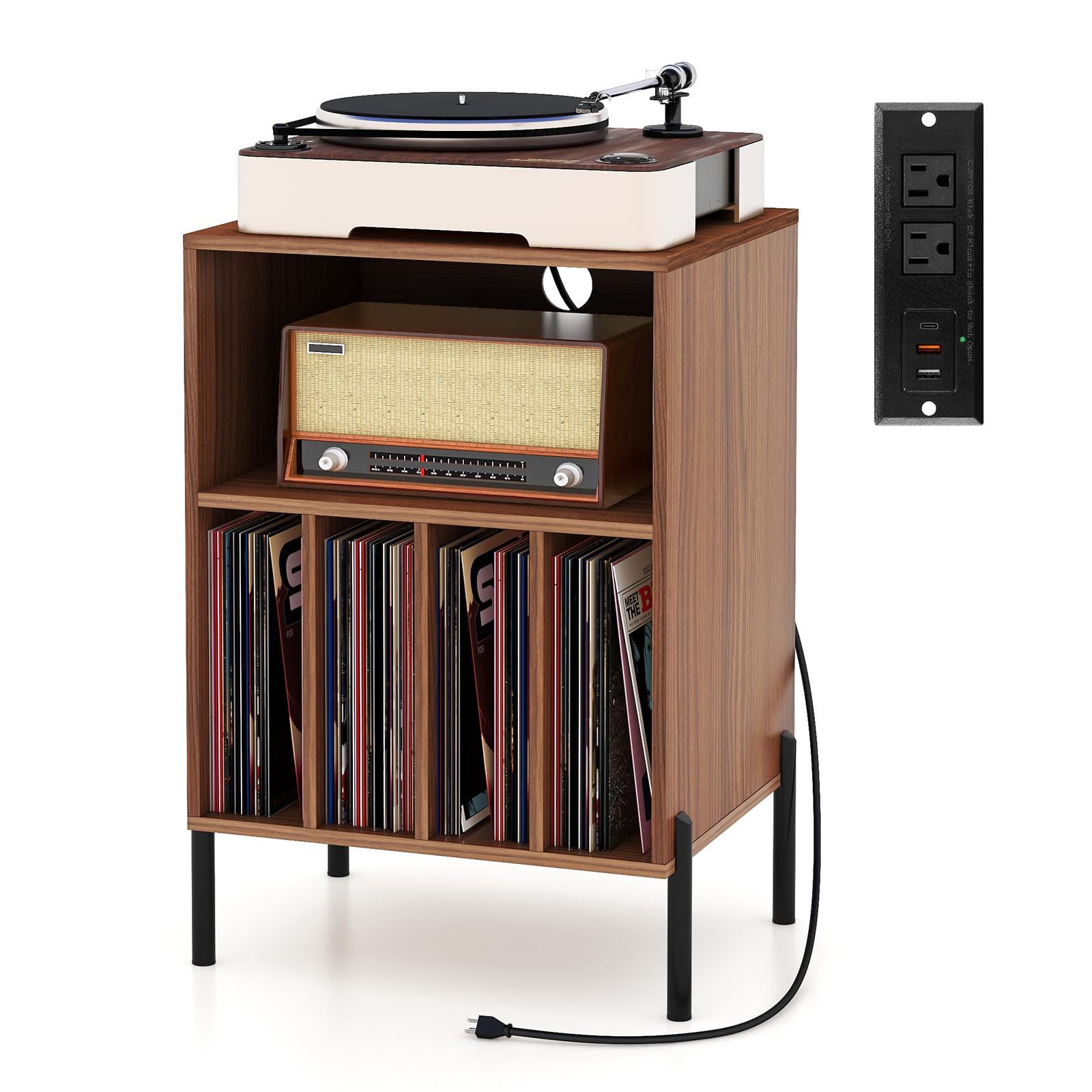 Amazon.com: Tangkula Record Player Stand, Turntable Side Table ...