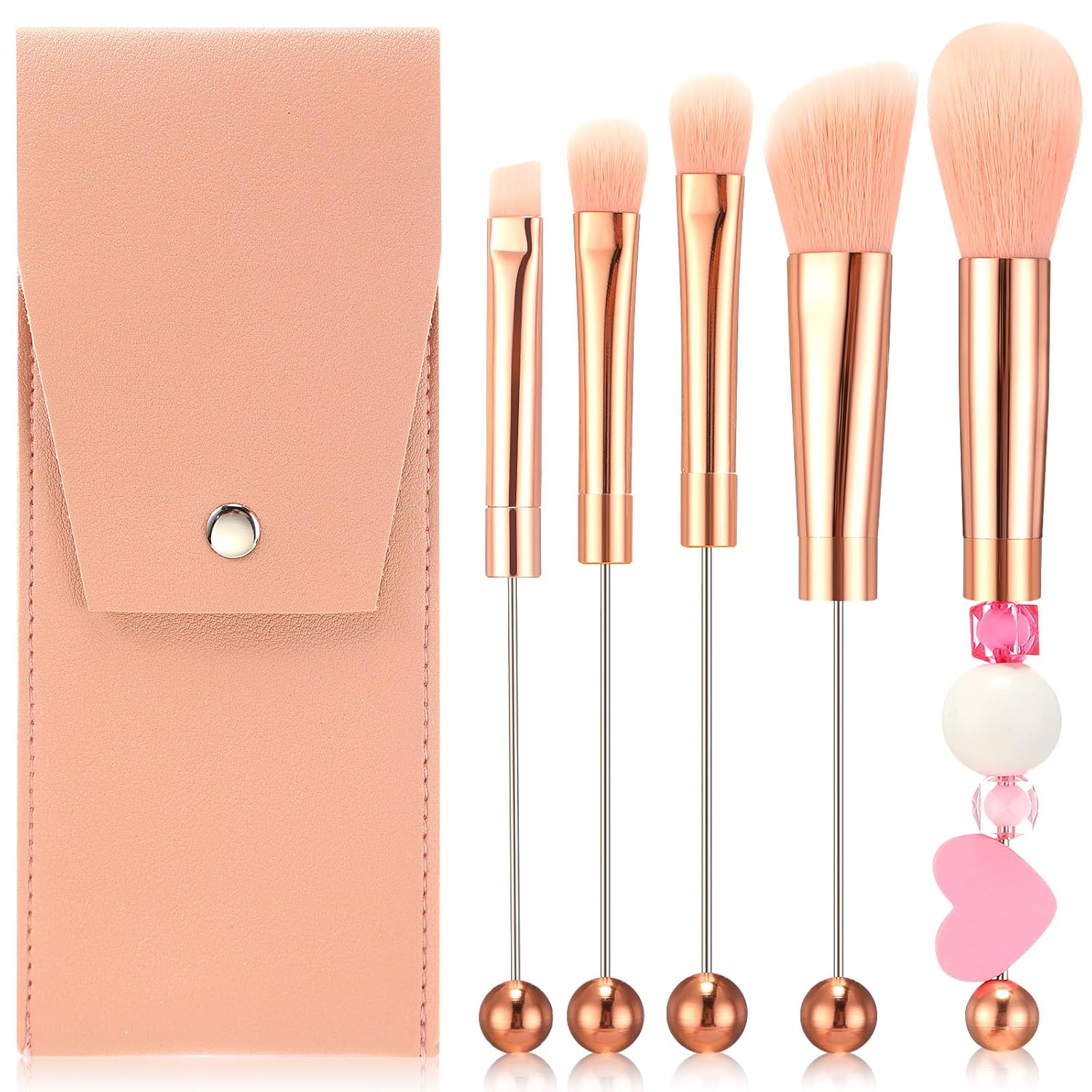 Amazon.com: FoldTier 5 Pieces Beadable Makeup Brush Kit Metal Handle ...