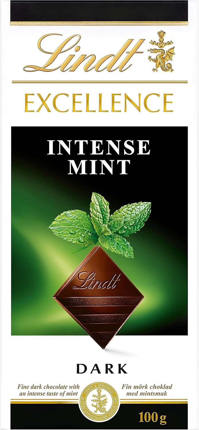 Lindt Excellence Mint Intense Chocolate, 100g : Amazon.co.uk: Grocery