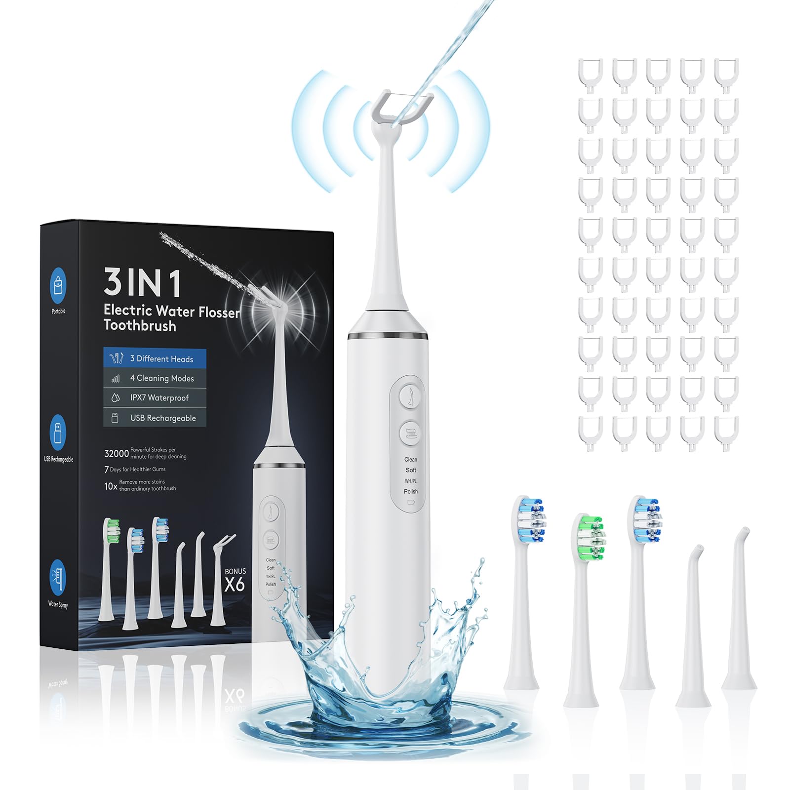 Amazon.com: Electric Flosser for Teeth | 3-in-1 Electric Water Dental ...