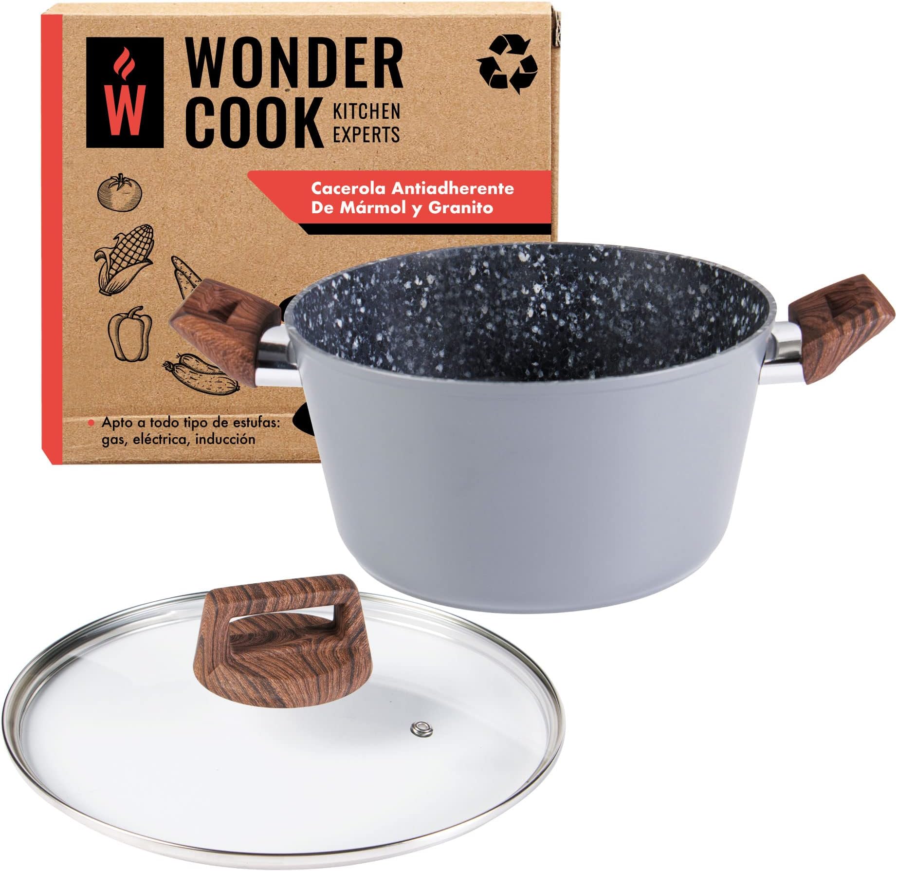 JADECOOK Cacerola con tapa 5 Litros Jade Cook® Nueva Generación | 100% ...
