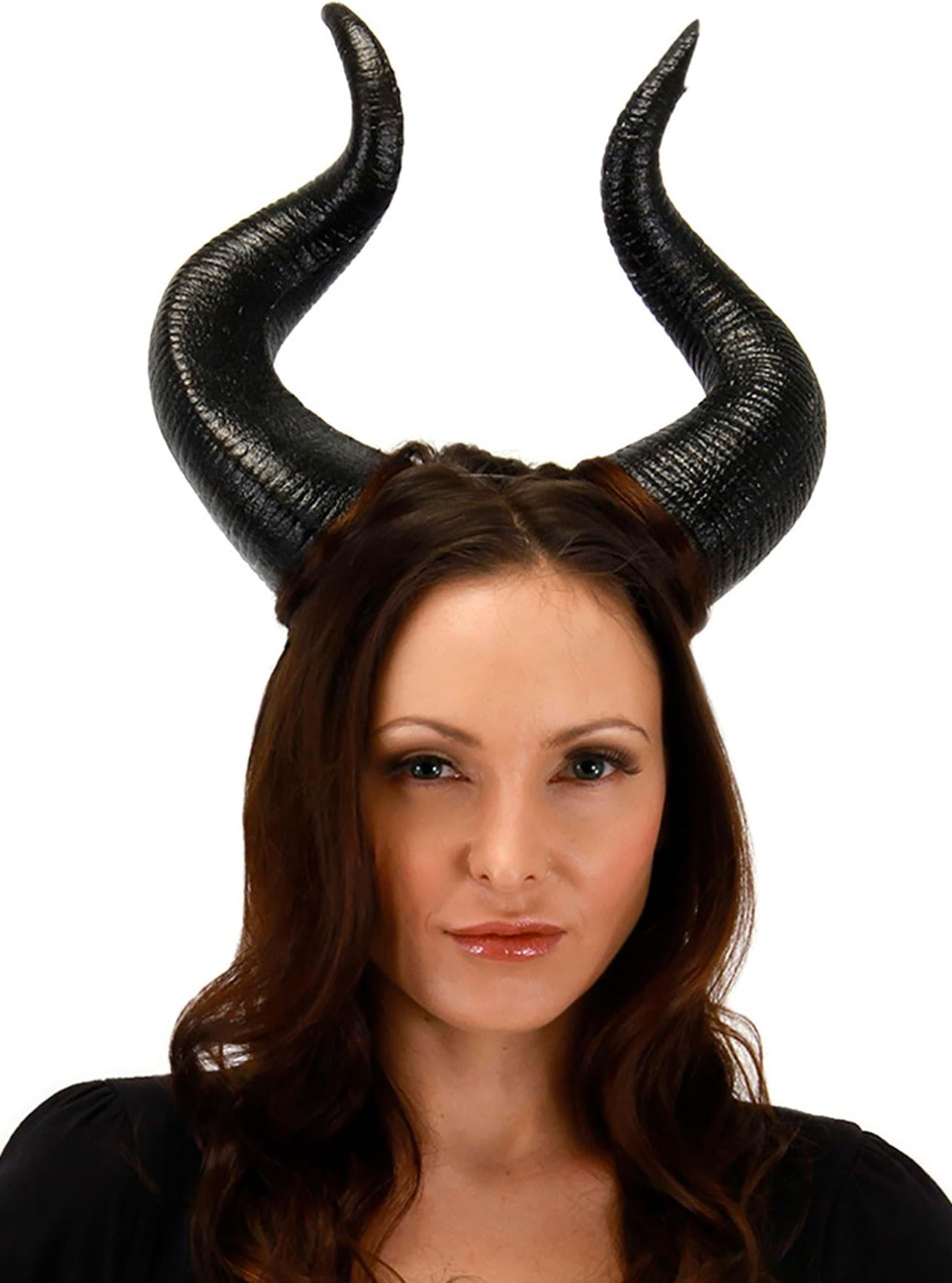 Amazon.com: Furimuk Devil Horns Headband Black Cosplay Horn Hair Hoop ...