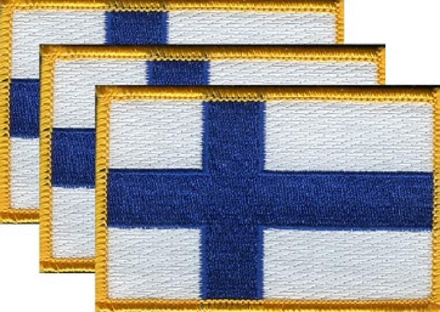 Amazon.com: Pack of 3 Finland Flag Patches 3.50 x 2.25 Inch Pack of Three International ...
