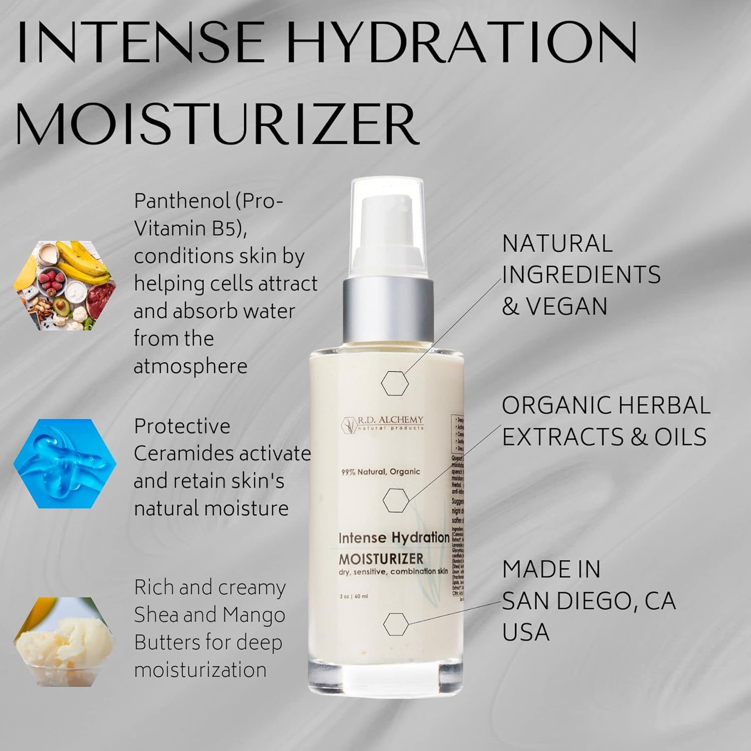 RD Alchemy - 99% Natural & Organic Intense Hydration Moisturizing Cream ...
