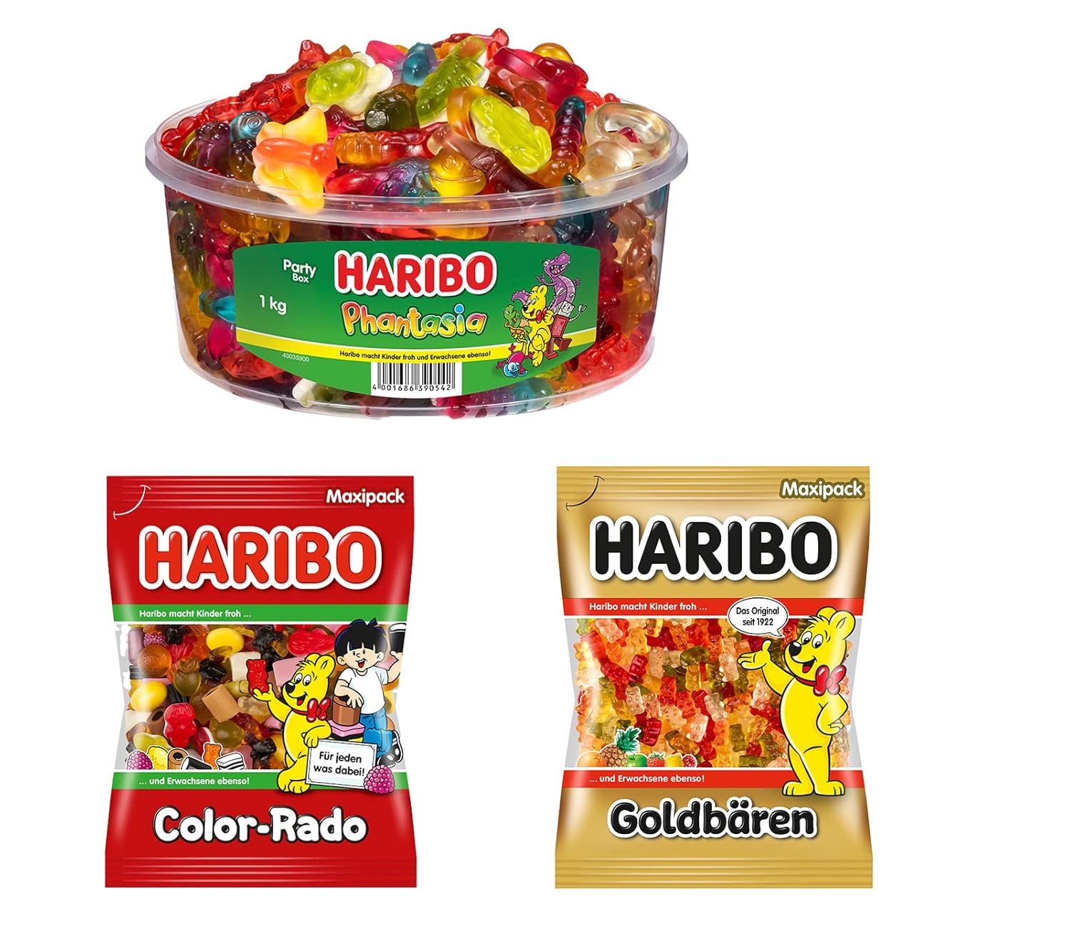 Haribo diverse 3er Sets aus Minibeutel oder Stückartikel + 1 HL-Kauf ...
