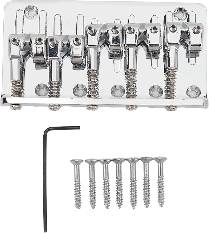 Amazon.com: Eujgoov 5 String Bass Bridge, Hardtail Saddle Bridge ...