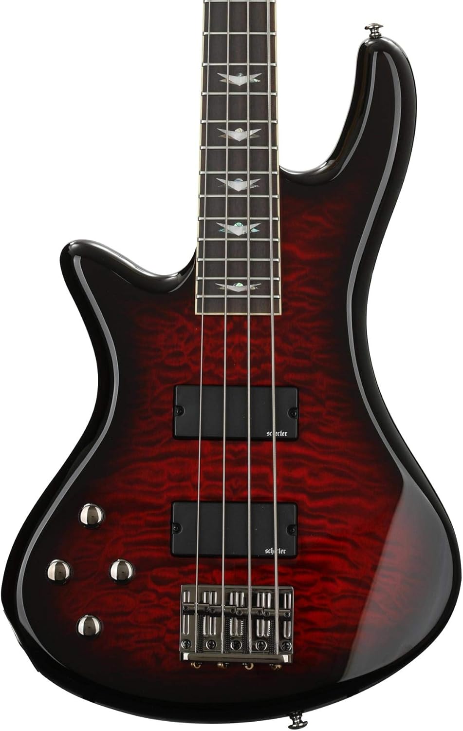 Amazon.com: Schecter Stiletto Extreme 4 LH Left-handed Bass Guitar ...