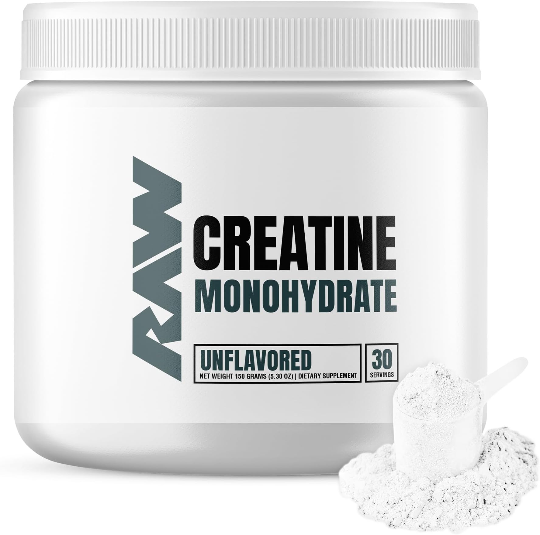 Amazon.com: RAW Nutrition Creatine Monohydrate Powder, Unflavored (30 ...