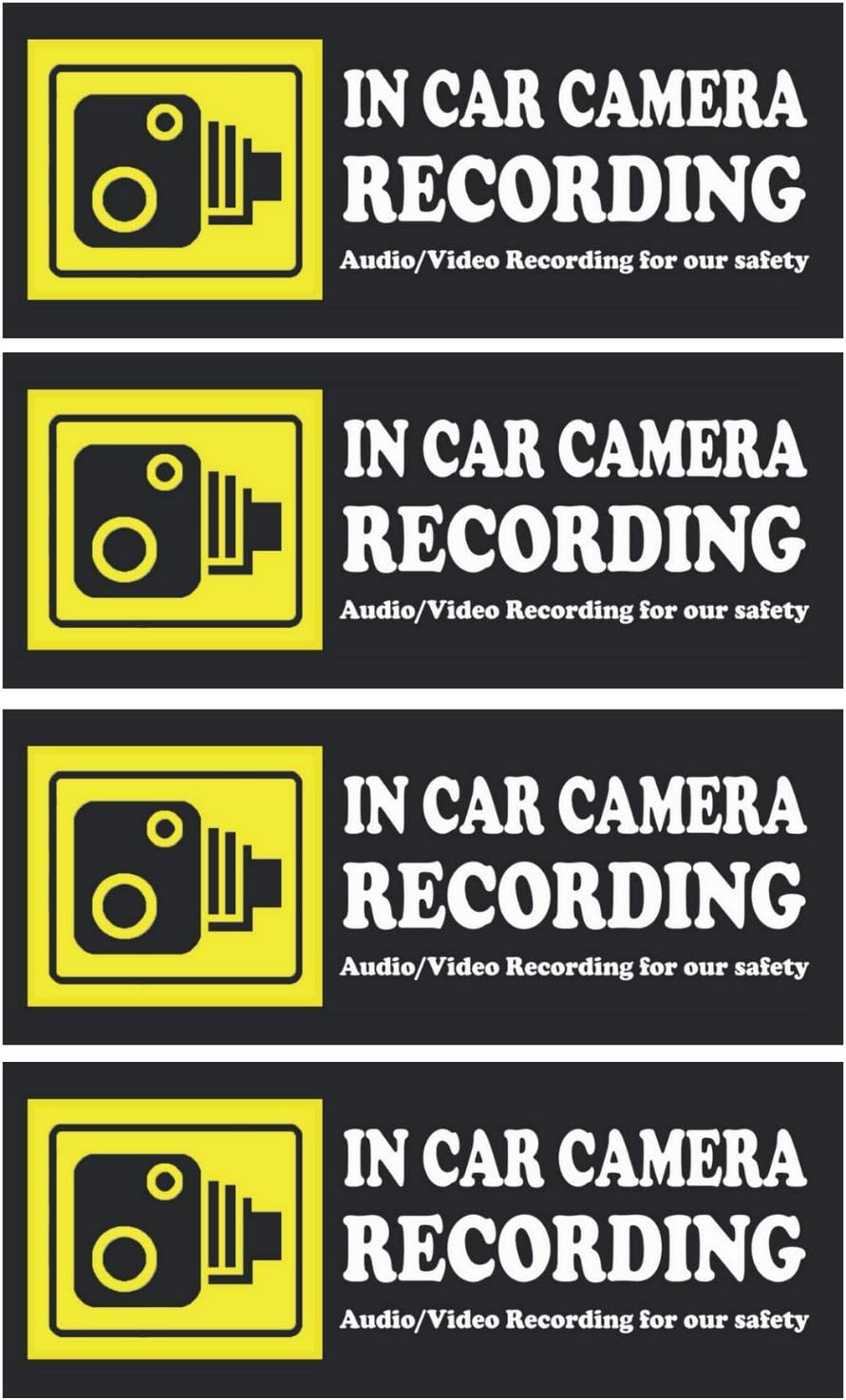 Amazon.com - Dash Cam Recording Decal, Recording In Progress Sticker ...