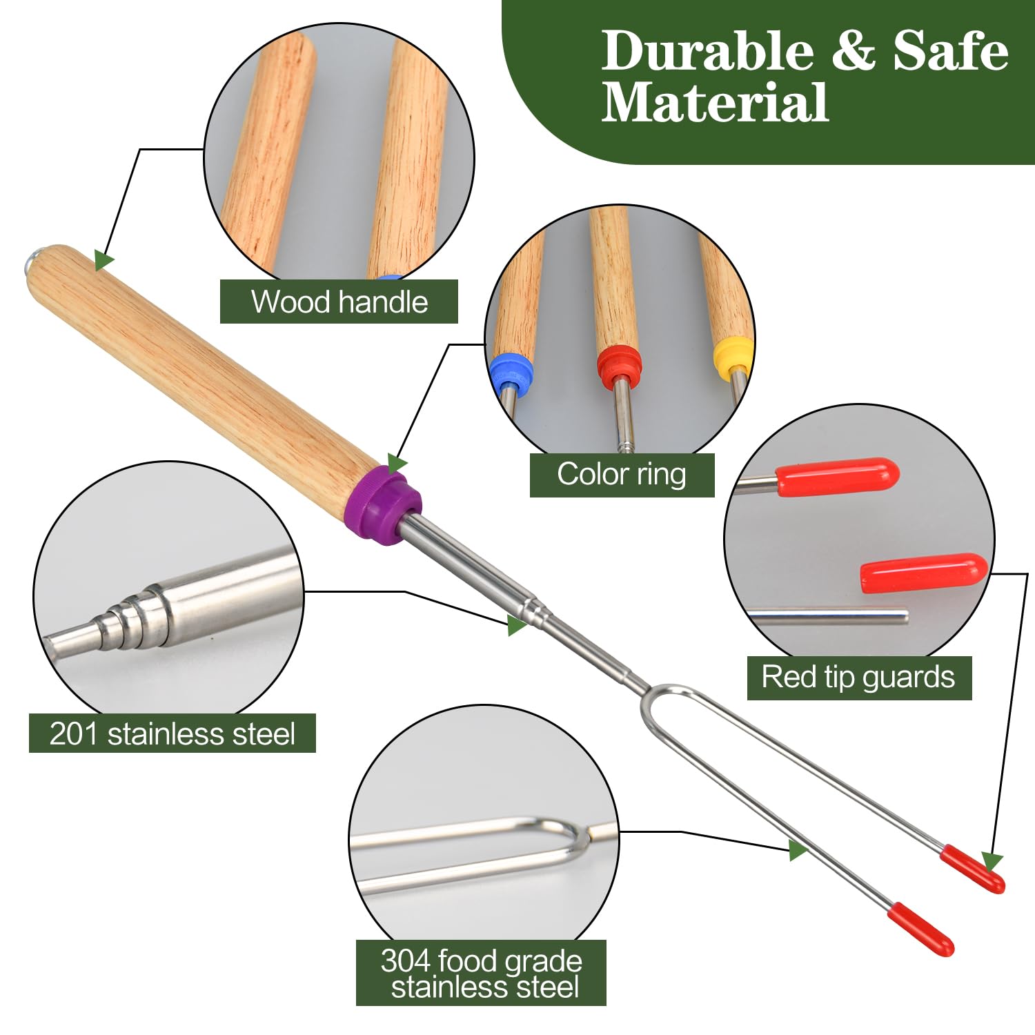 Snapklik.com : 10 Pack Rotating Marshmallow Roasting Sticks, Rotating ...