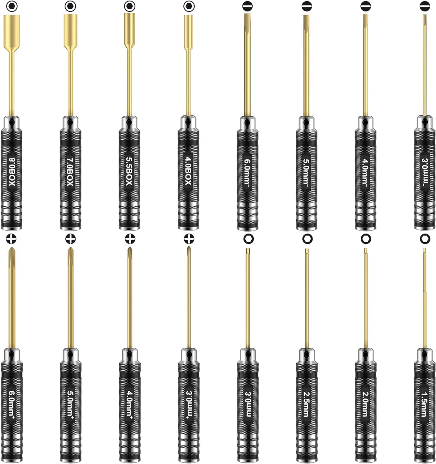 RC Car Tool Kit - 16pcs RC Screwdriver Tool Set Includes Flat, Phillips ...