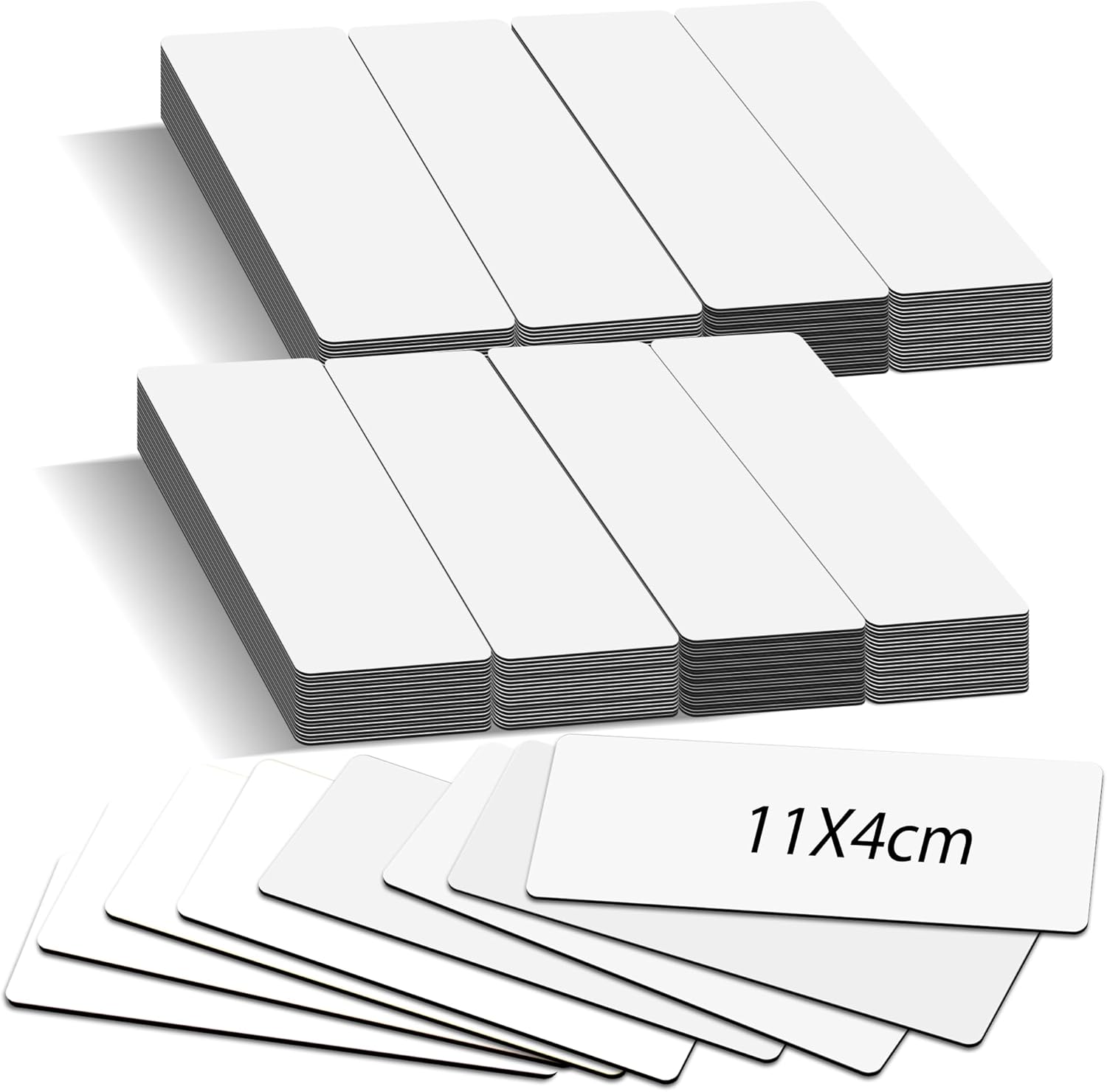 BIROYAL Writable Magnetic Strips, 11 x 4 cm, White, Pack of 25, Wipe ...