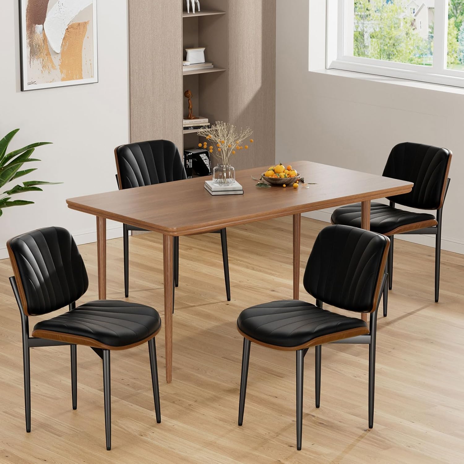 Amazon.com - REONEY Dining Chairs Set of 4, Mid-Century Modern ...