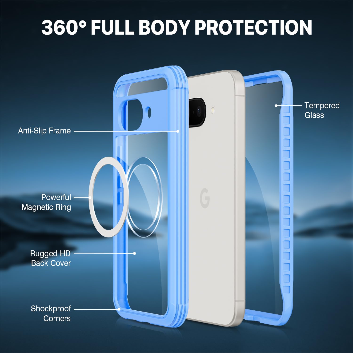 Snapklik.com : CENHUFO Magnetic For Google Pixel 9a Case, Full Body ...