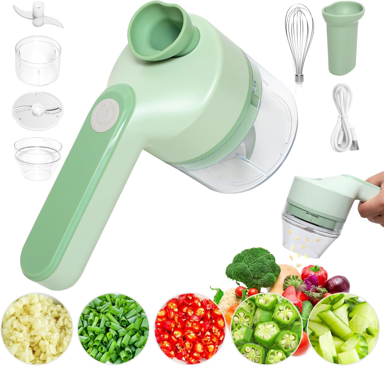 Amazon.com: Aililiya Electric Vegetable Chopper,Handheld Electric ...