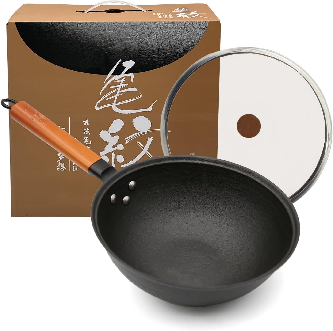 Amazon.com: Nonstick Frying Wok Pan Hybrid, 10 Inch Preseasoned Deep ...