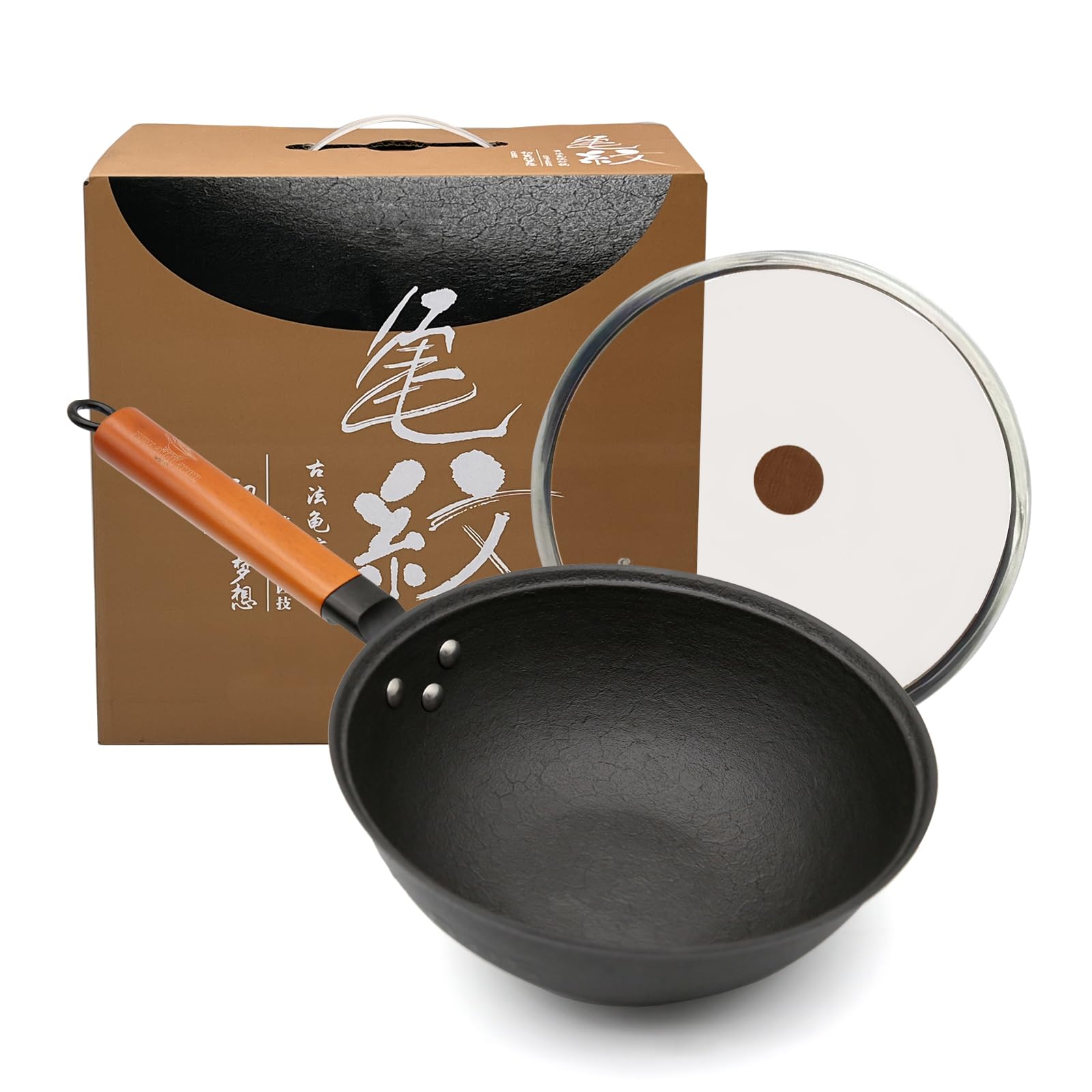 Amazon.com: Nonstick Frying Wok Pan Hybrid, 10 Inch Preseasoned Deep ...