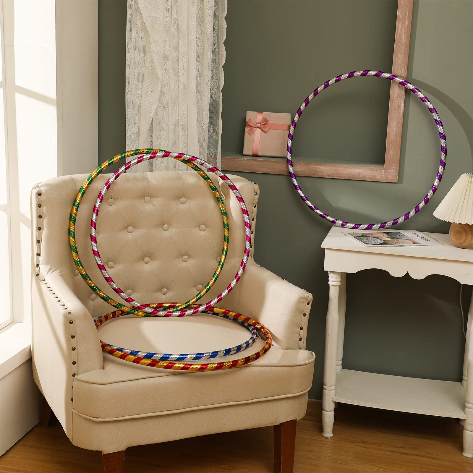 Kathfly Glitter Weighted Exercise Hoop for Kids Adults Fitness Hula ...