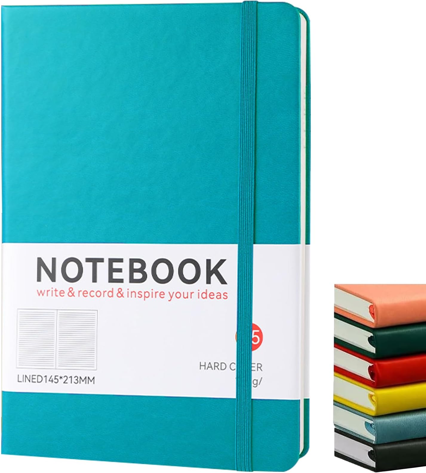 Eastrise A5 Notebook, Lined Notebook A5 192 Pages 80 GSM Journal ...
