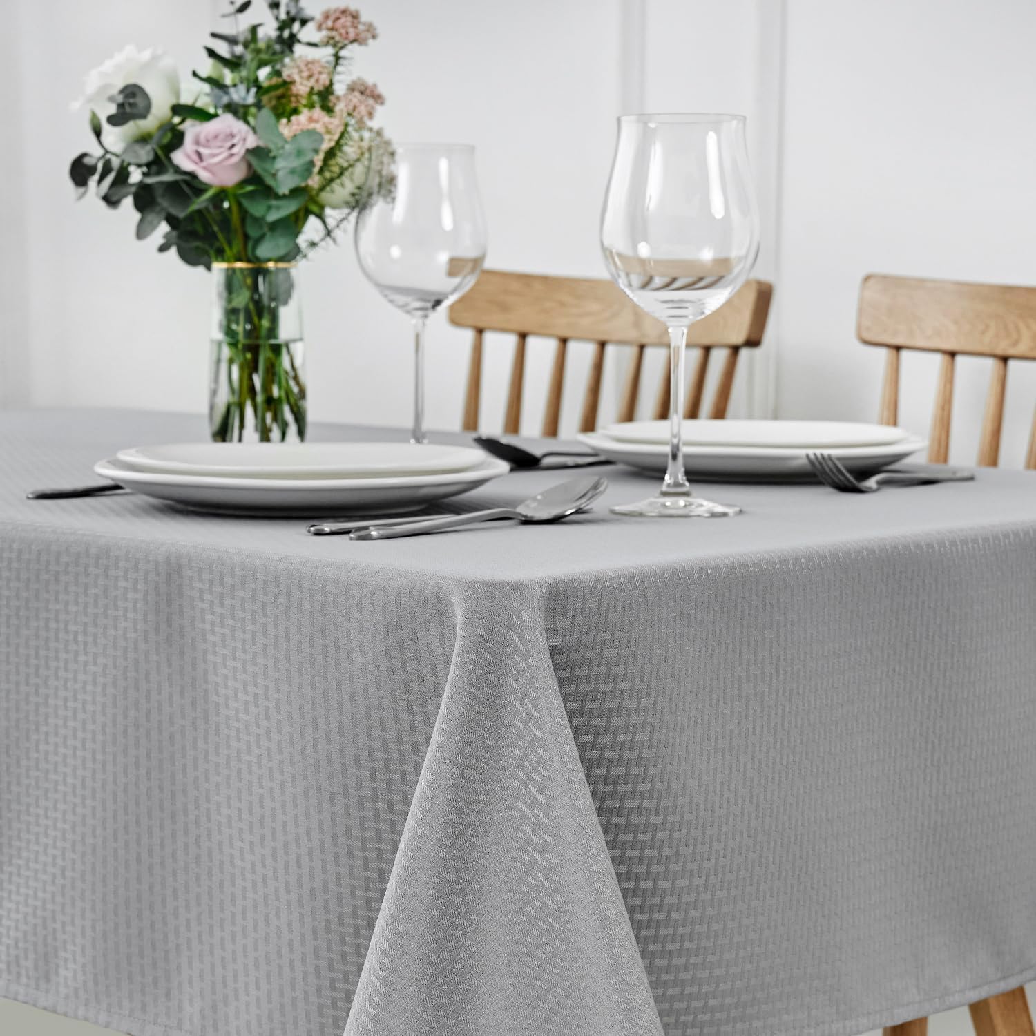 Amazon.com: maxmill Rectangle Tablecloth Weaved Pattern Waterproof ...