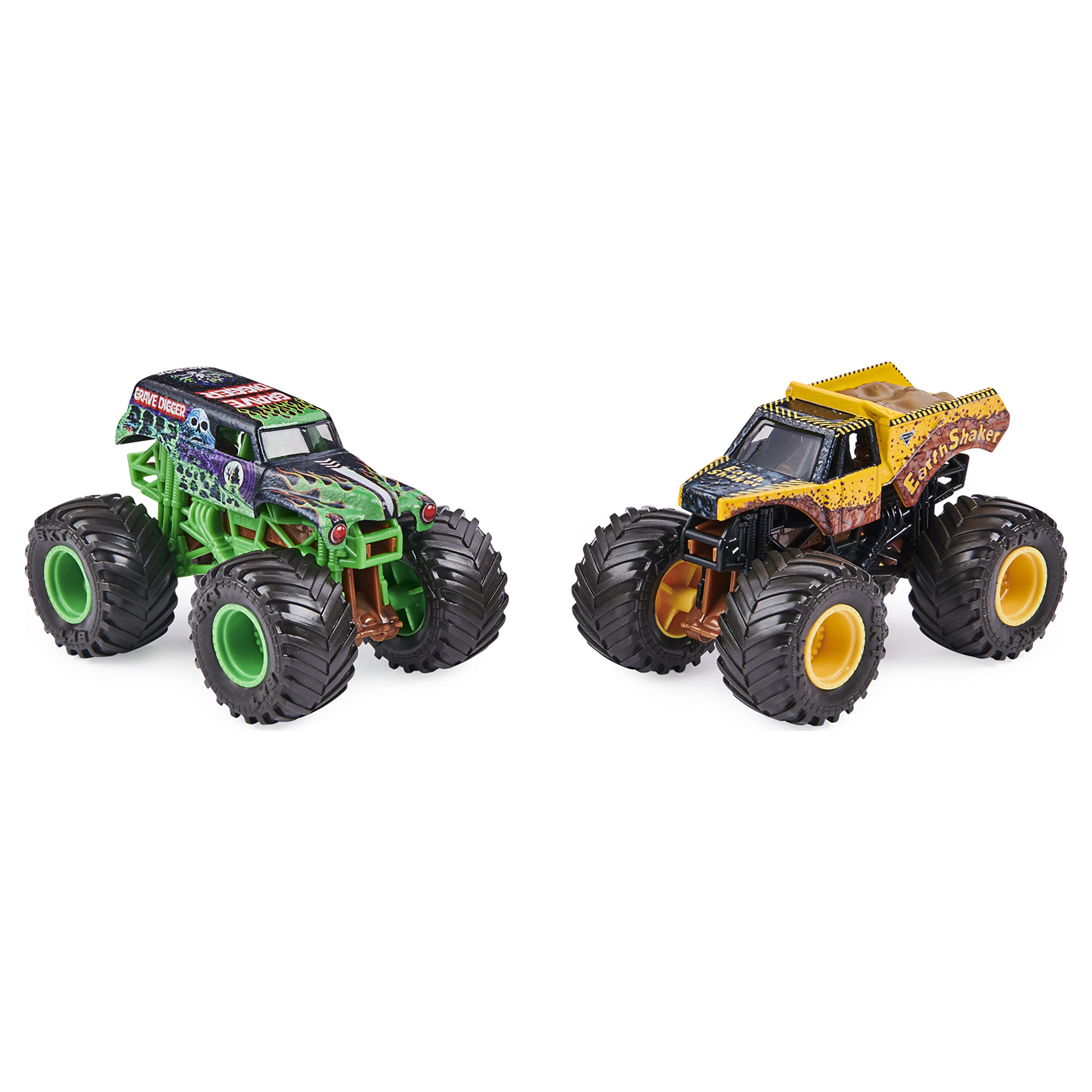 Monster Jam, Official Grave Digger vs. Earth Shaker Color-Changing Die ...