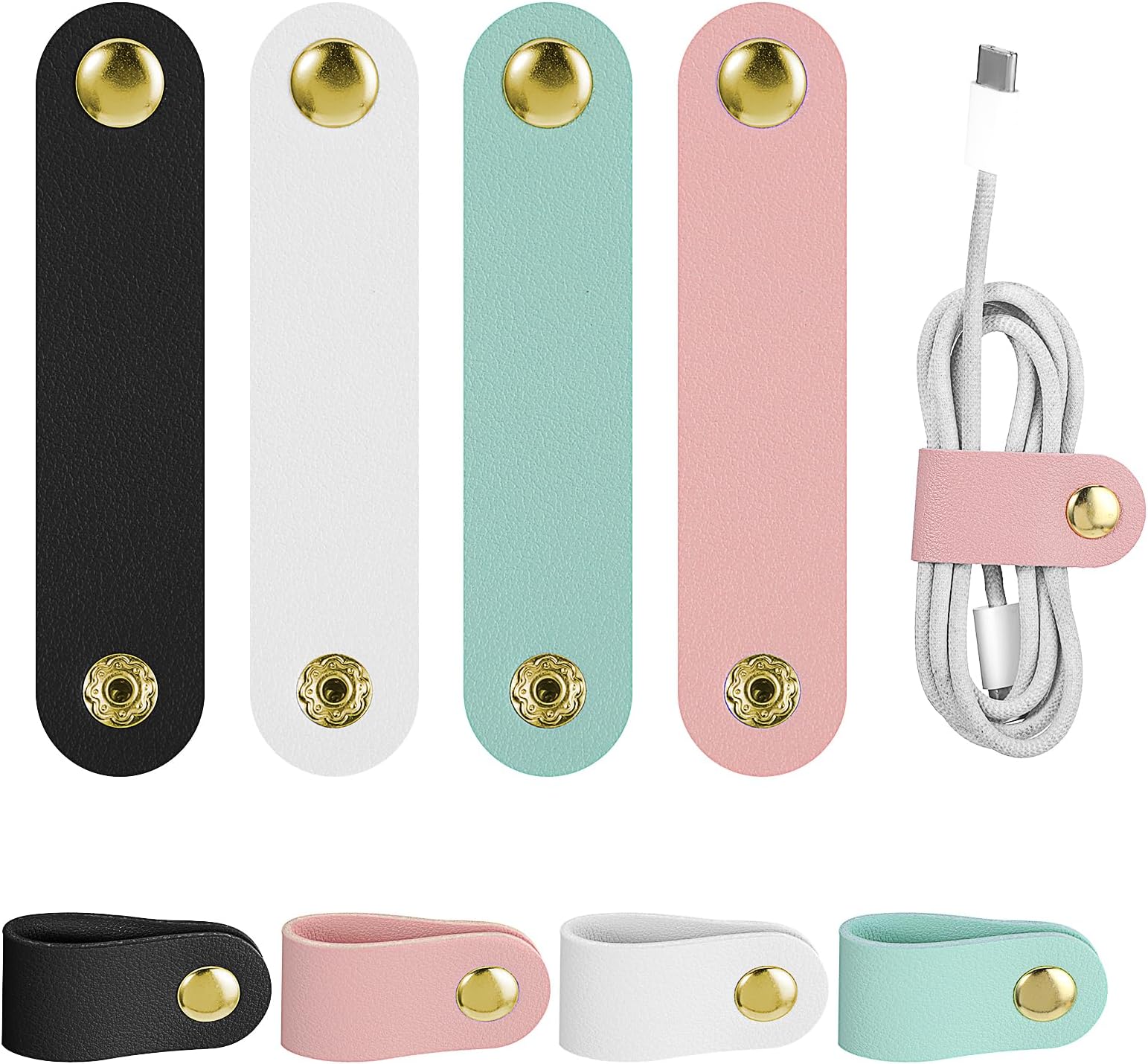 Amazon.com: 6 Pieces Cord Organizer, PU Leather Cable Organizer ...