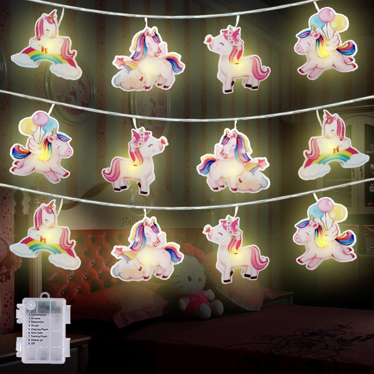 Amazon.com: Hoolight Unicorn String Lights 20led 13.5 ft Unicorn Fairy ...