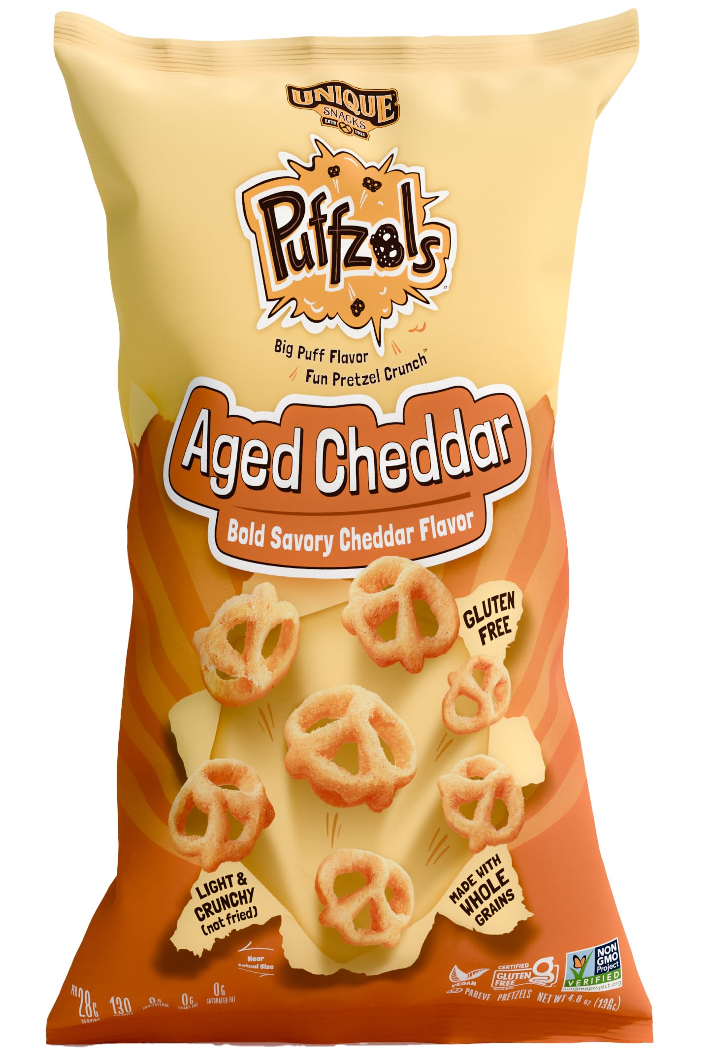 Amazon.com: Unique Snacks Puffzels, Bold and Savory Cheddar Cheese ...