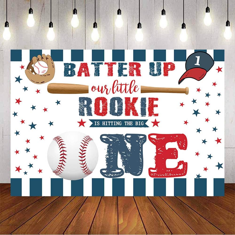 Amazon.com : Aumeko Baseball 1st Birthday Backdrop Allstar Baseball ...