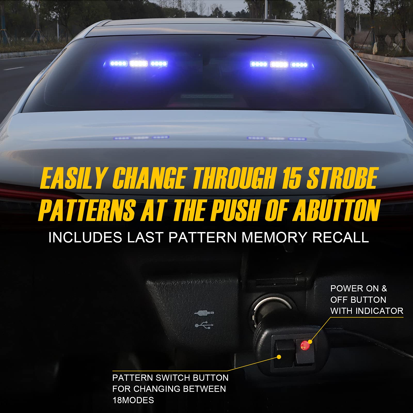 Snapklik.com : XRIDONSEN Emergency Dash Strobe Lights Bar Traffic ...