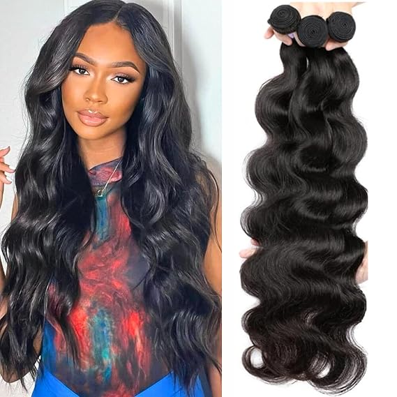 Amazon.com : 12A Body Wave Bundles Human Hair 22 24 26 Inch Human Hair ...