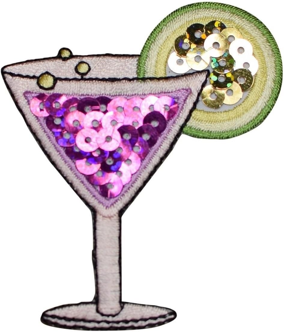 Amazon.com: Cocktail Embroidered Applique Patches - Martini, Lime ...