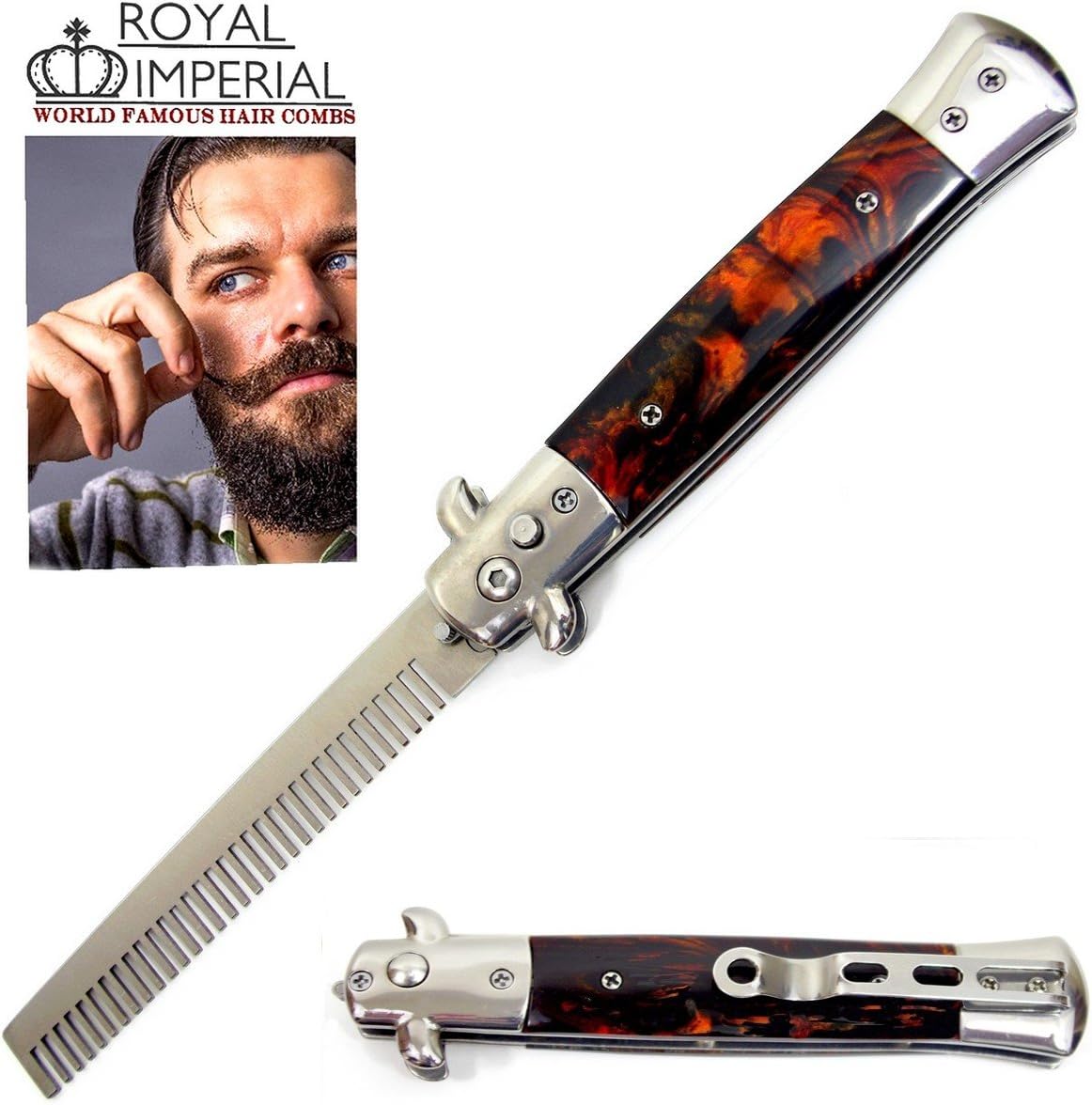 Amazon.com : Royal Imperial Metal Switchblade Pocket Folding Flick Hair ...