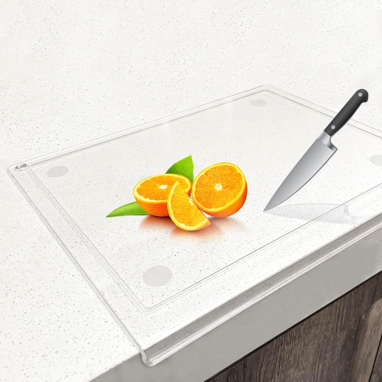 Amazon.com: Konvixon Acrylic Cutting Board with Counter Lip, 5mm ...