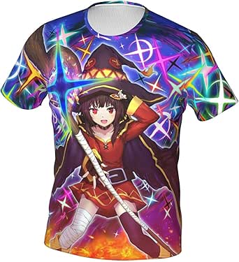 Anime KonoSuba Megumin and Aqua Shirt Novelty Short Sleeve Cosplay for ...