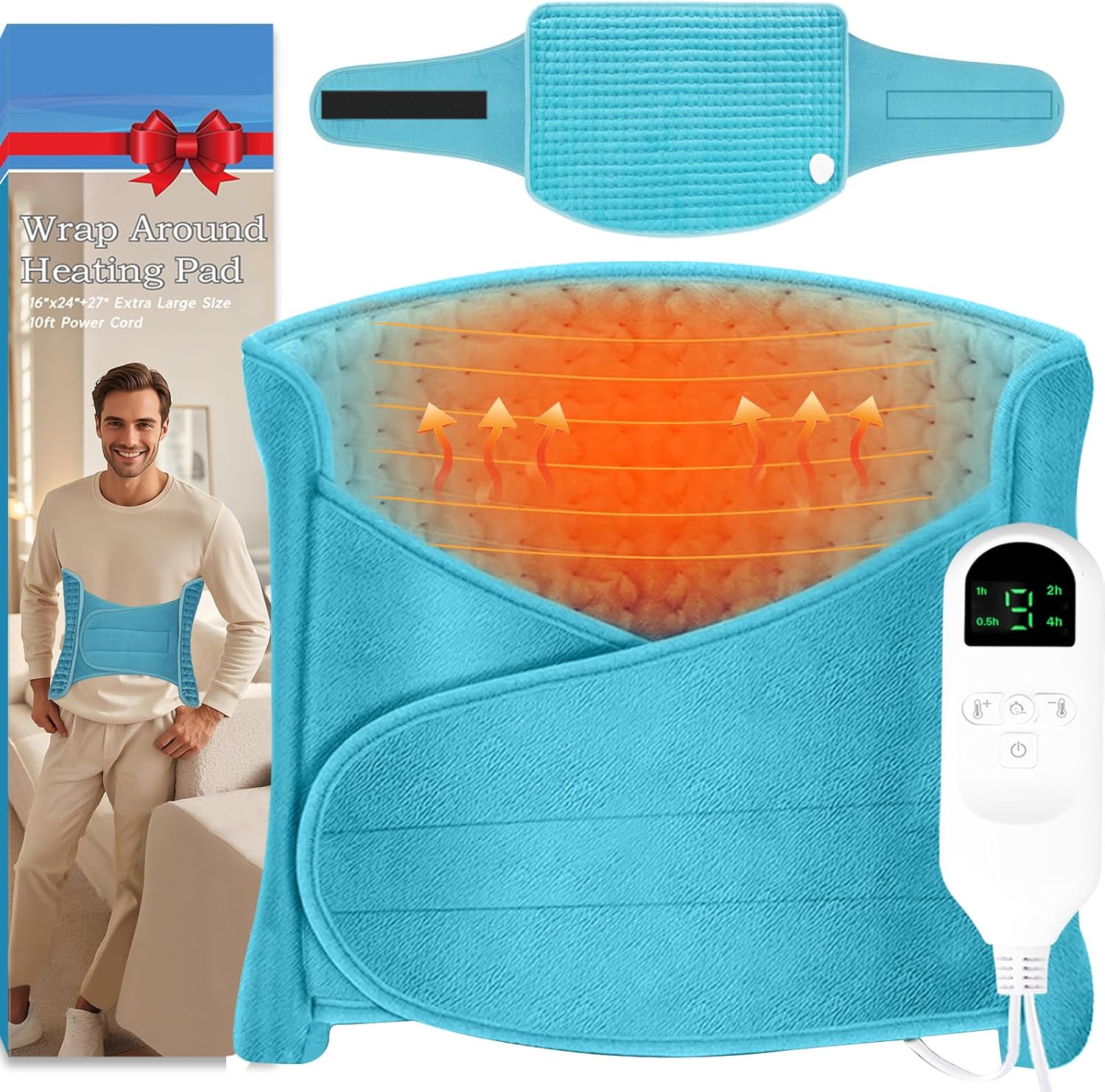 Amazon.com: Large Heating Pads for Back Pain/Period Cramps, 4 Timer(Max ...