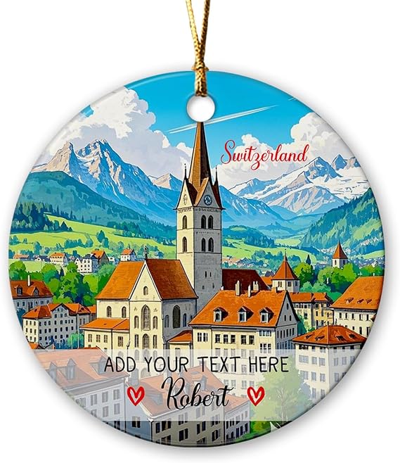 Amazon.com: 2026 Personalized Switzerland Symbols Ceramic Christmas ...