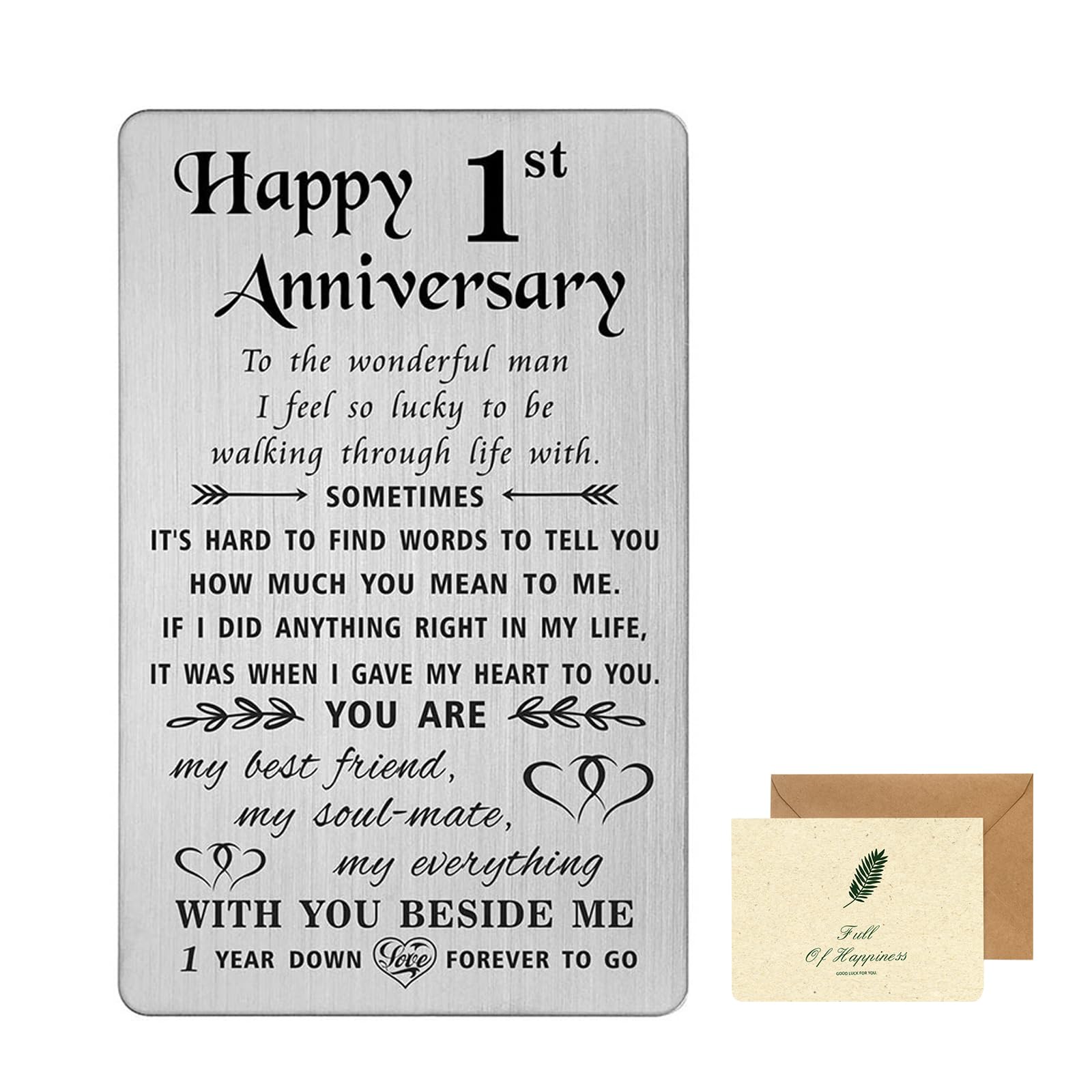 SwirlColor 1st Wedding Anniversary Card for Husband, To the Wonderful ...