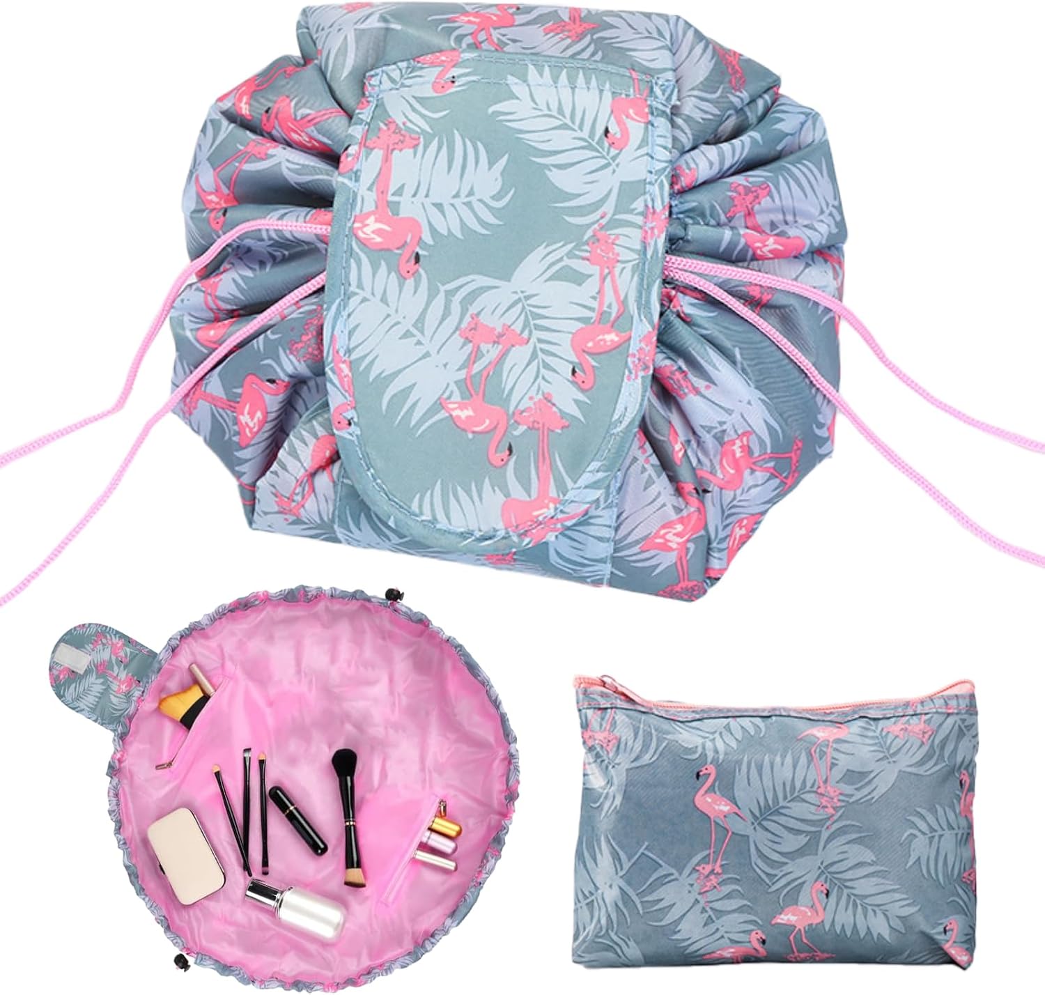 DKDDSSS Makeup Bag Cosmetic Bag, Lazy Drawstring Travel Make up Pouch ...
