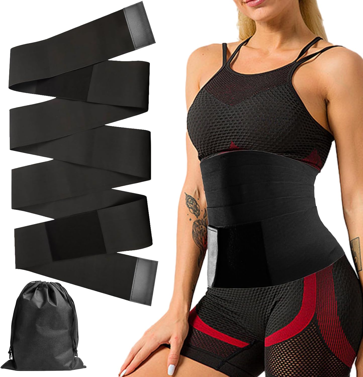 Amazon.com: KURTOPLLY Wrap Waist Trainer, Wrap Waist Trainer for Women ...