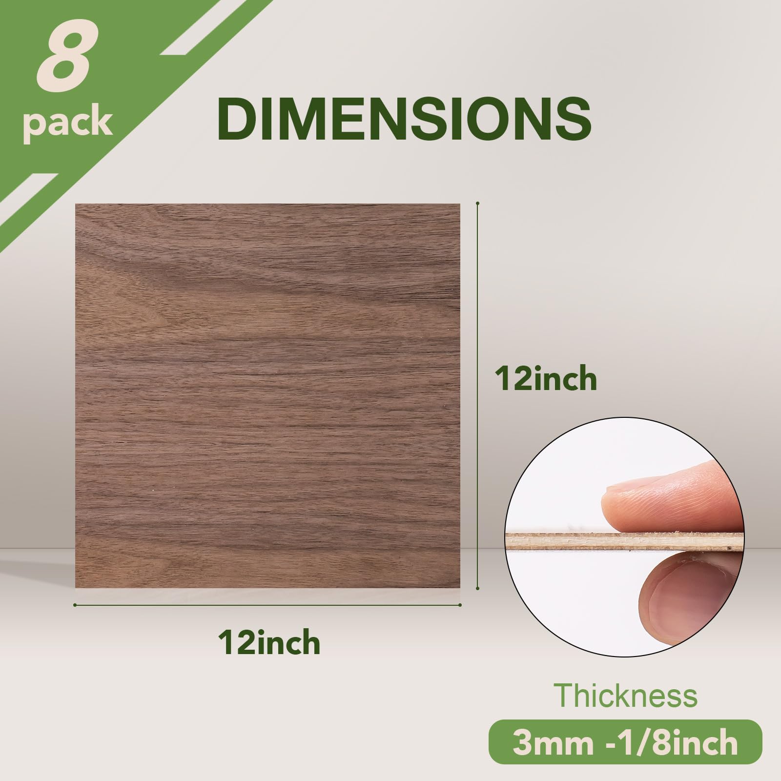 Snapklik.com : ROBOTIME 8-Pack Walnut Plywood Sheets - 12 X 12 X 1/8 ...