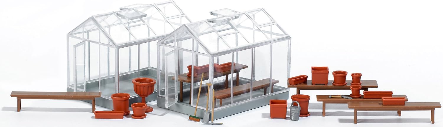 Busch 1400 Greenhouses 2/HO Structure Scale Model, Buildings - Amazon ...