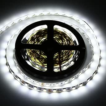 Amazon.com: HAUTY Waterproof White LED Strip Light - 16.4ft/5m 6000K ...