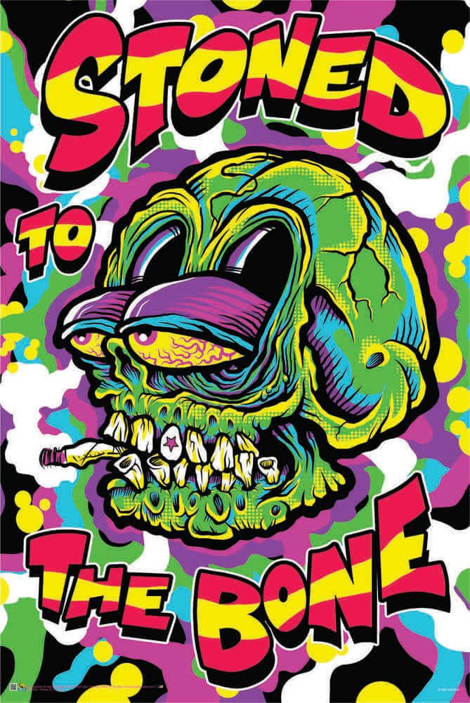 Amazon.com: Stoned to The Bone - Non-Flocked Blacklight Poster - 24" x ...